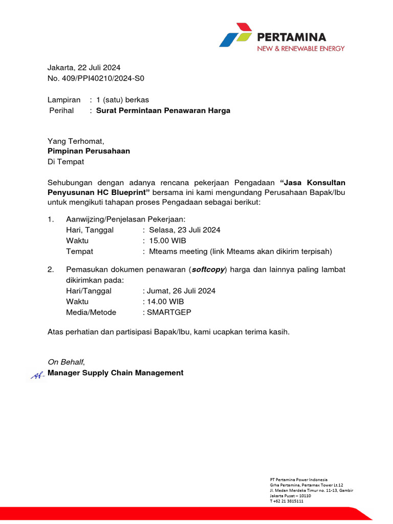 SPPH - Jasa Konsultan Penysunan HC Blueprint PPI | PDF