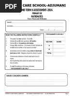 PLE PRIMARY LEAVING EXAMINATION MATHEMATICS 2024 | PDF