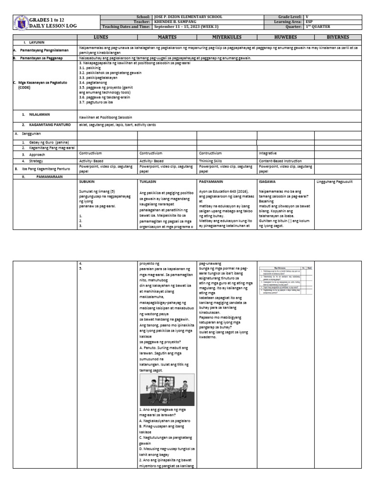 DLL - Esp 5 - Q1 - W3 | PDF
