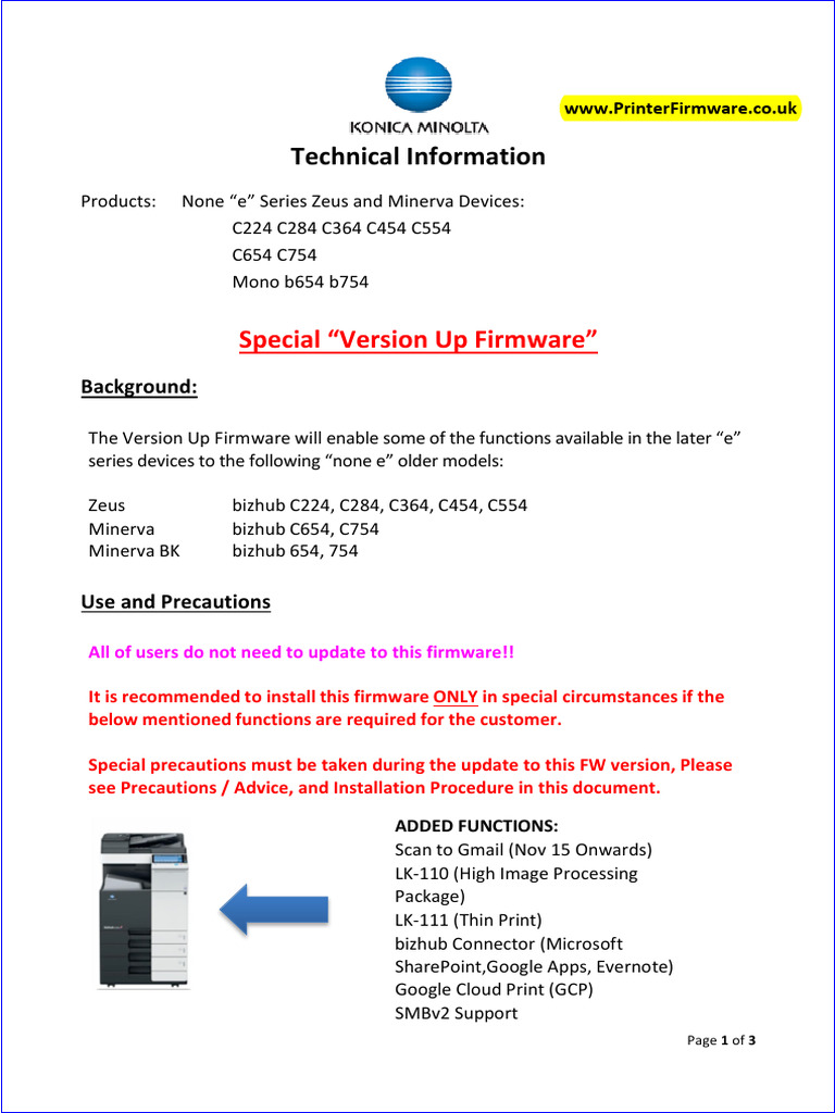 Version Up Firmware Technical Information Rev4 | PDF | Device Driver | Computer Hardware