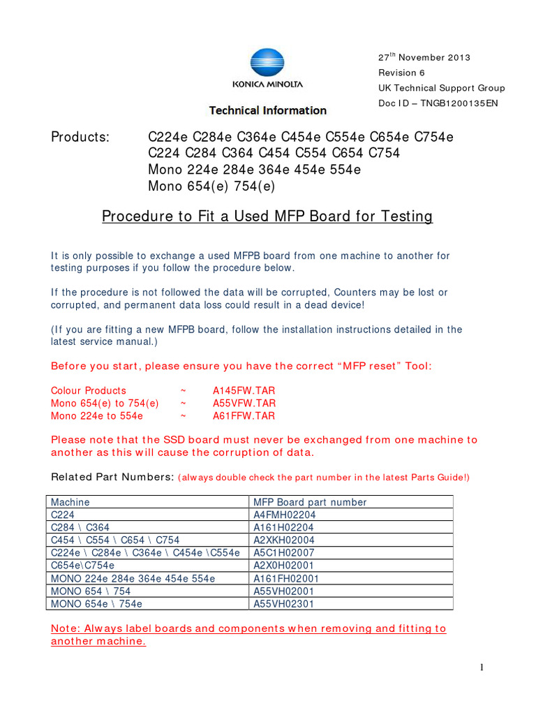 Precedure To Fit A Used MFP Board Revision 6 | PDF | Flash Memory ...