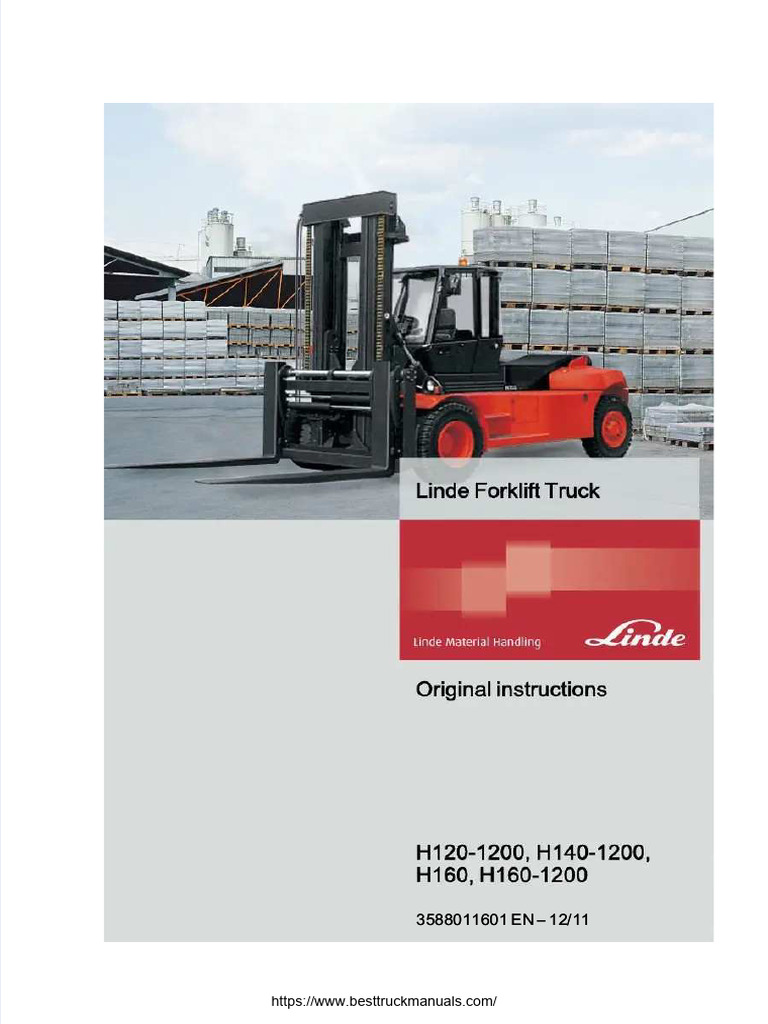 Linde H120 140 160 Diesel Forklift Trucks Original Instructions PDF ...