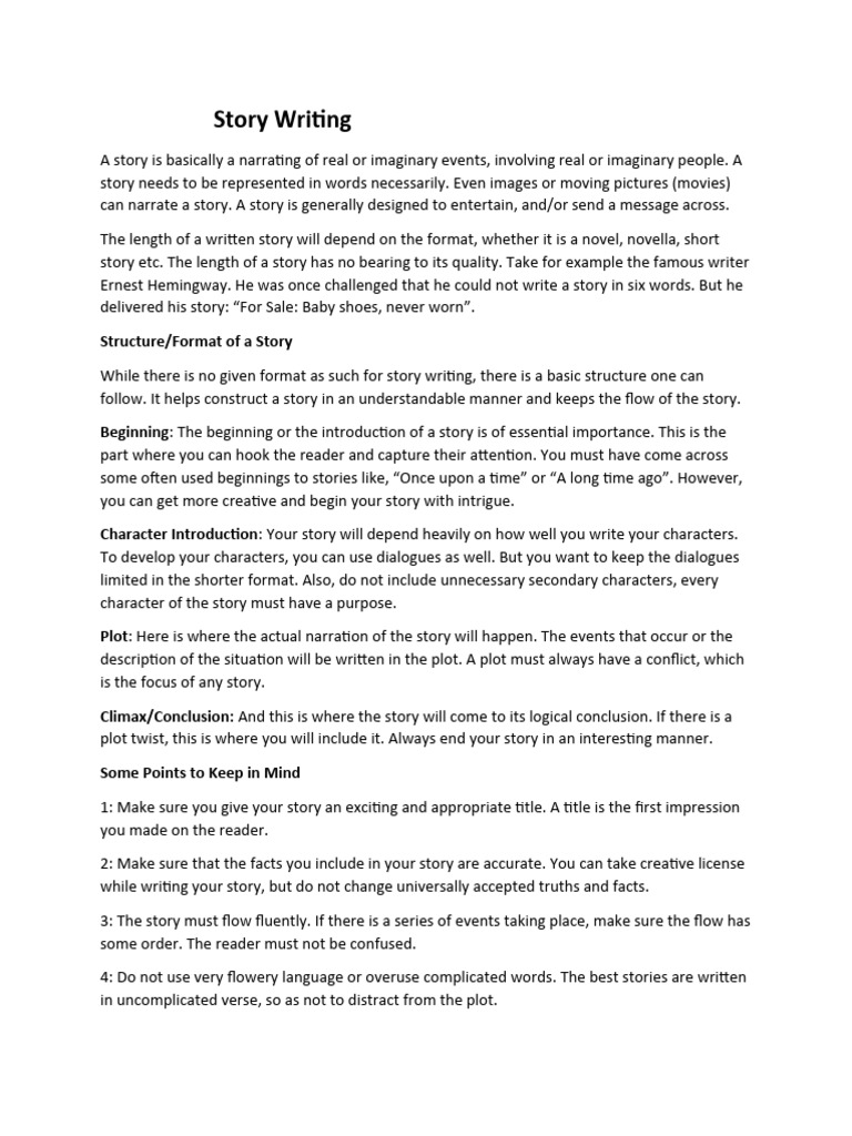 Story Writing | PDF | Plot (Narrative)