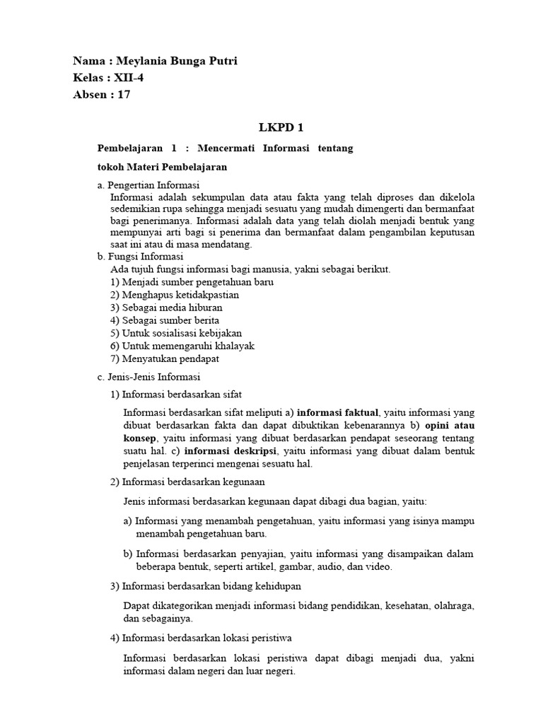 LKPD 1 B. Indo Bungaa | PDF