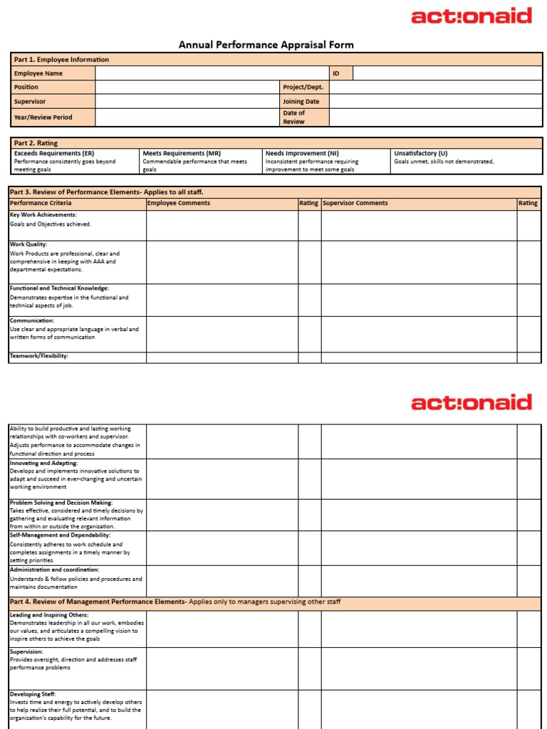 Annual Performance Appraisal Template 2024 | PDF | Performance ...