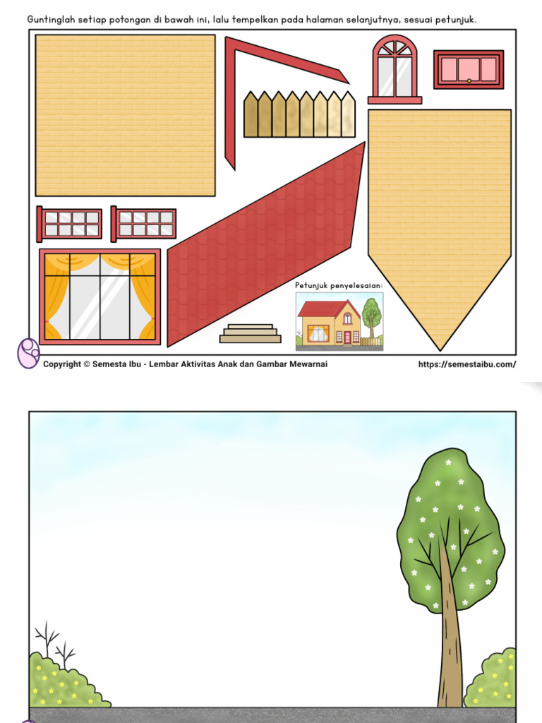 Gunting Tempel - Rumah 2D - Bata | PDF