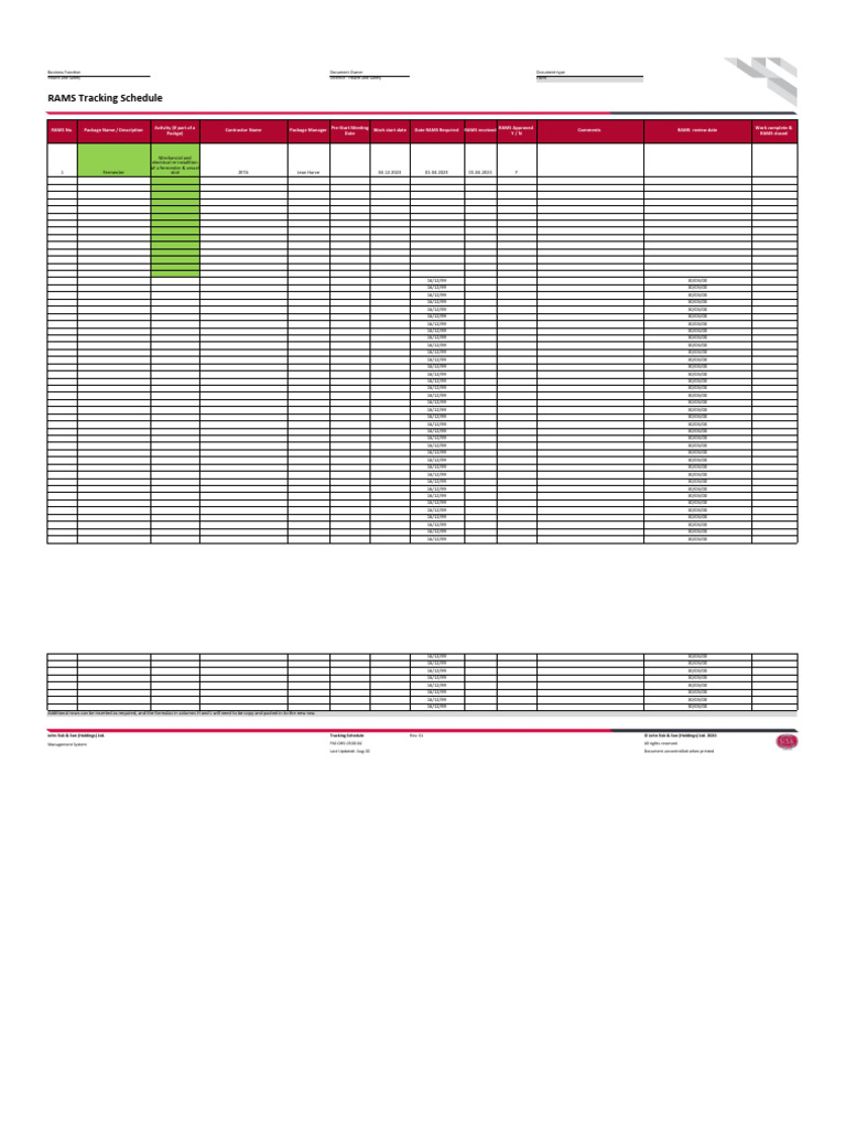 RAMS Tracking for Contractors | PDF