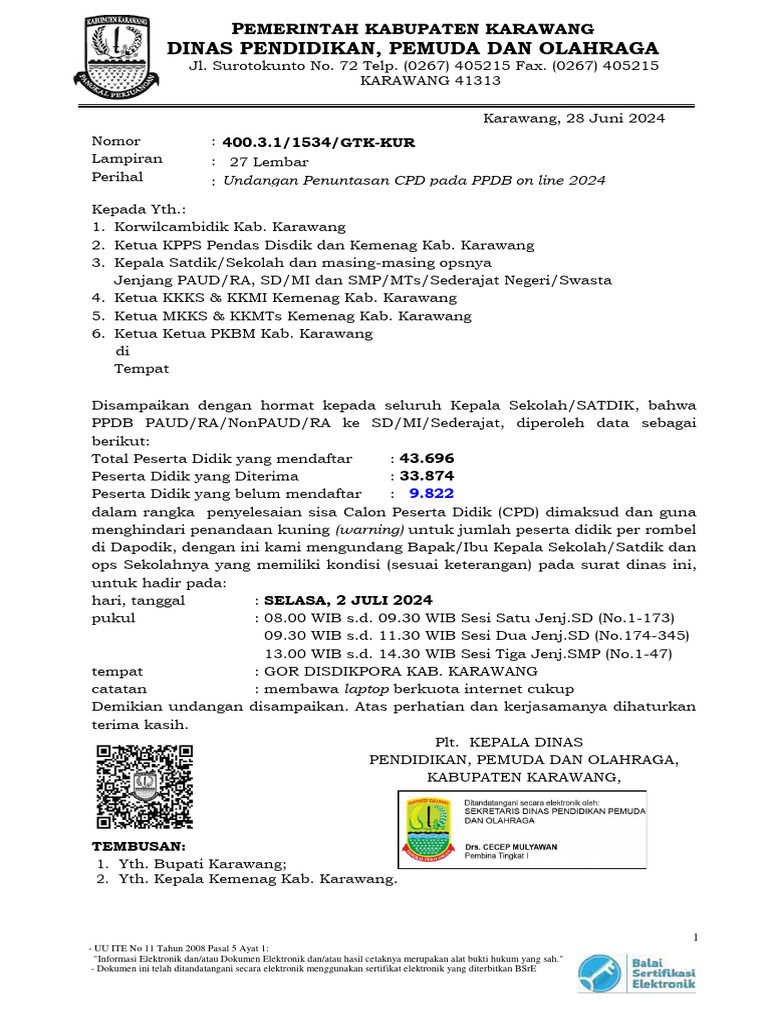 2024-06-27 BC SURAT PEMANGGILAN PPDB-SD-2024_sign | PDF
