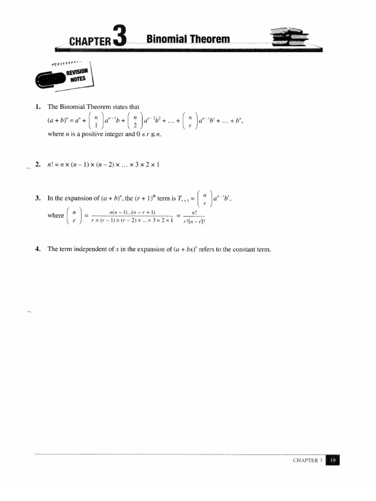 AM - Chapter 3 - Bionomial Theorem | PDF