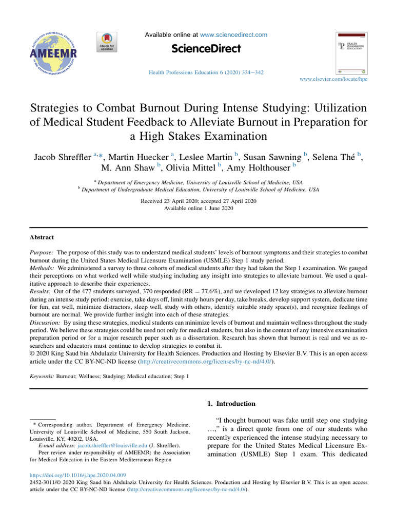 Strategies To Combat Burnout During Intense Studying Pdf