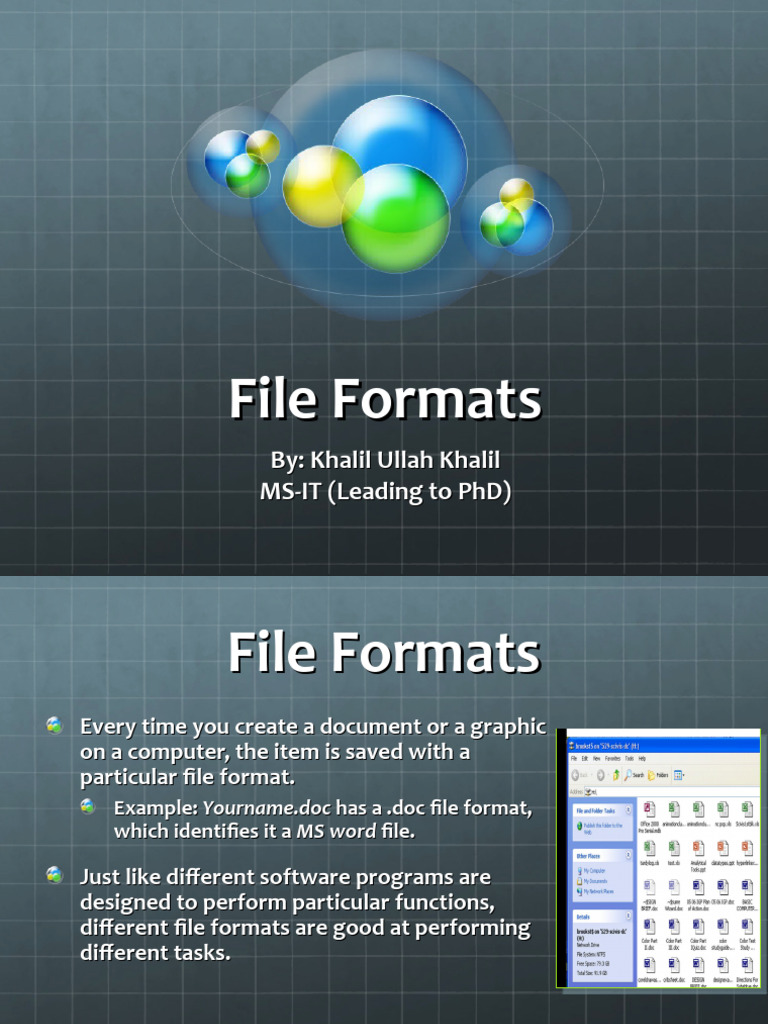 File Formats By Khalil Pdf Data Compression Computer Data