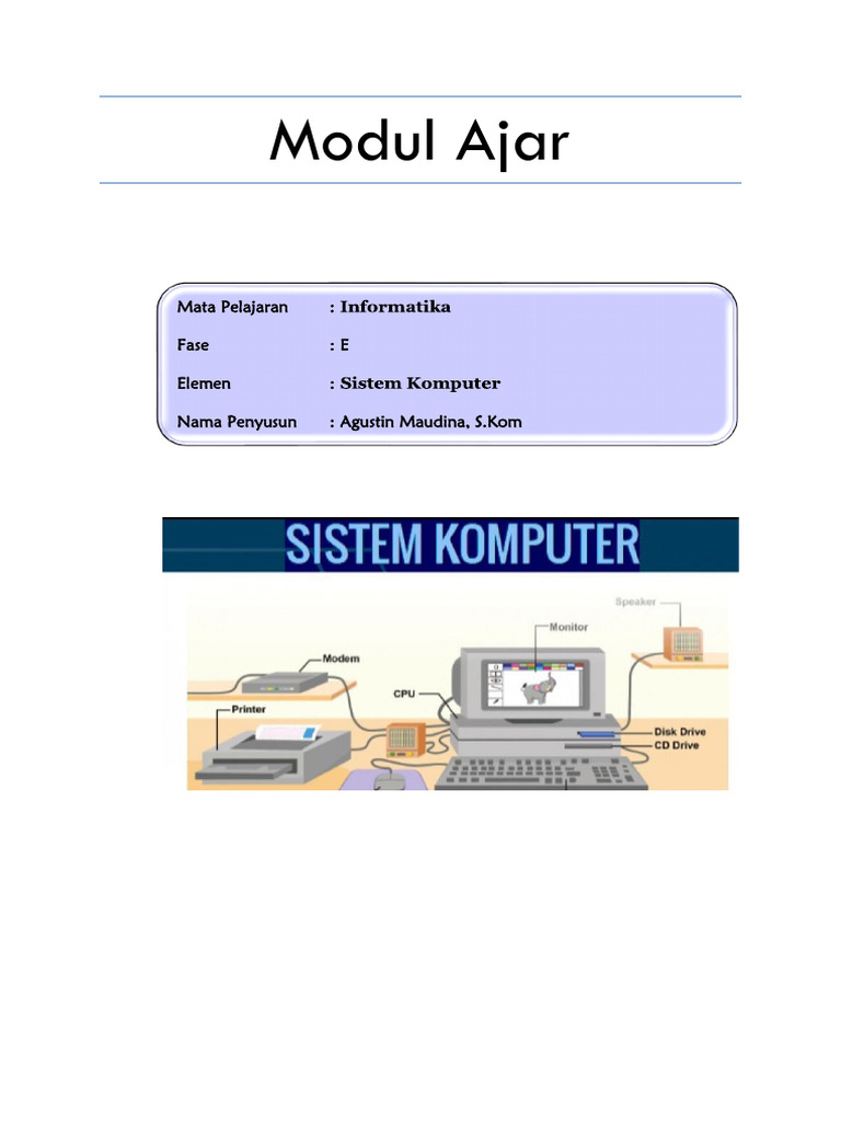 Modul Ajar SISTEM KOMPUTER | PDF