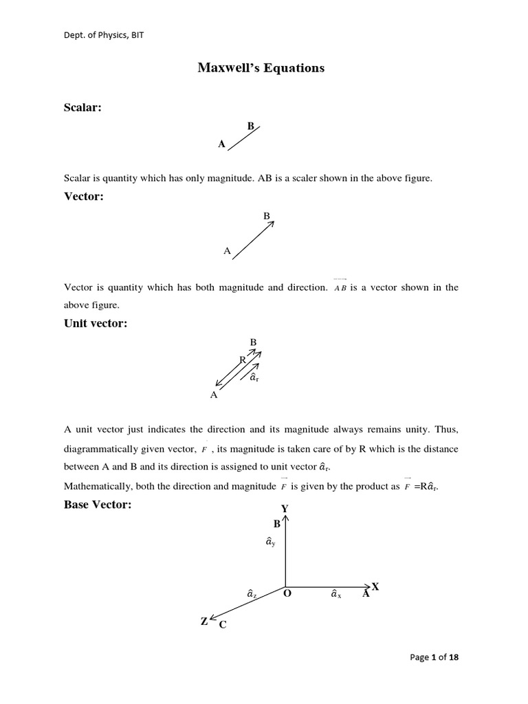 M4.1 - Maxwell's Equations | PDF | Euclidean Vector | Divergence