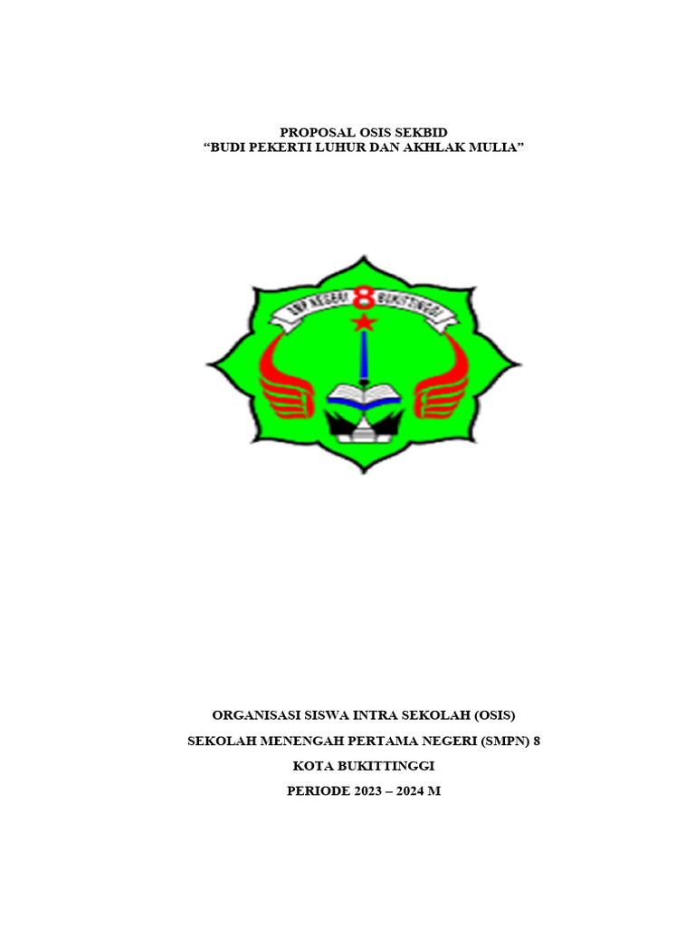 Proposal OSIS Budi Pekerti SMPN 8 2023 | PDF | Karier & Perkembangan ...