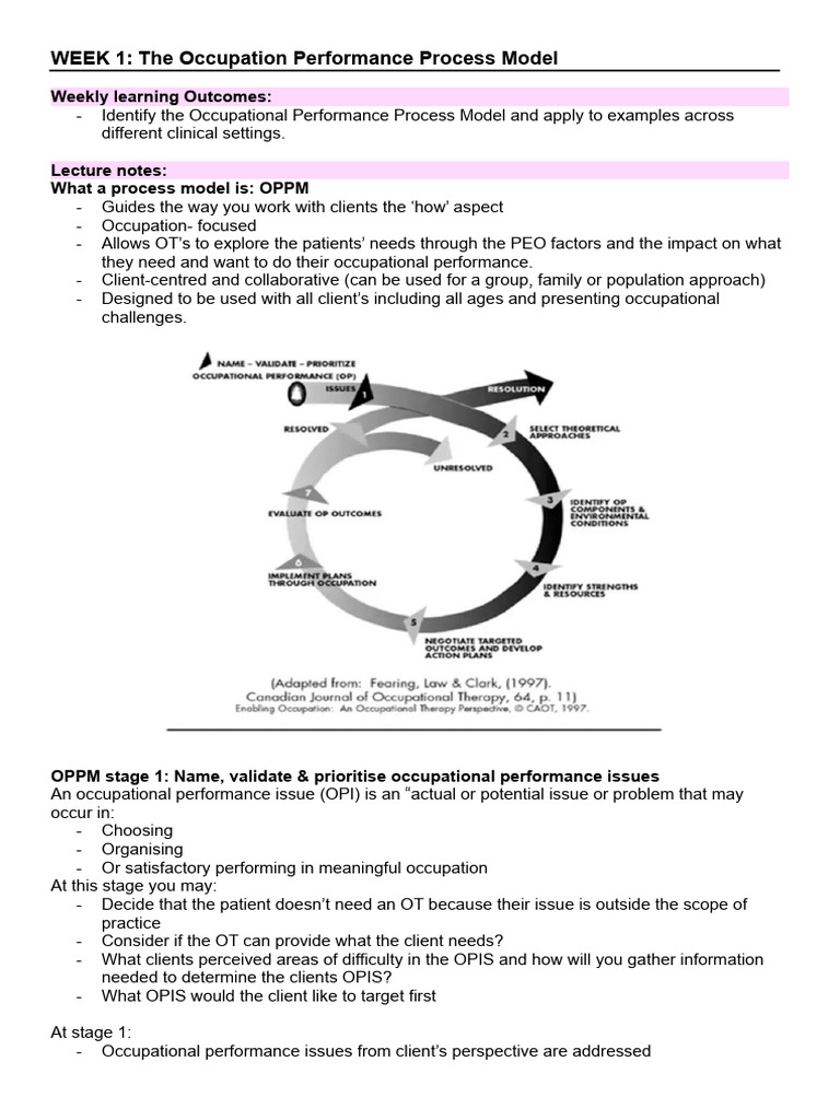OPPM | Download Free PDF | Occupational Therapy | Psychology