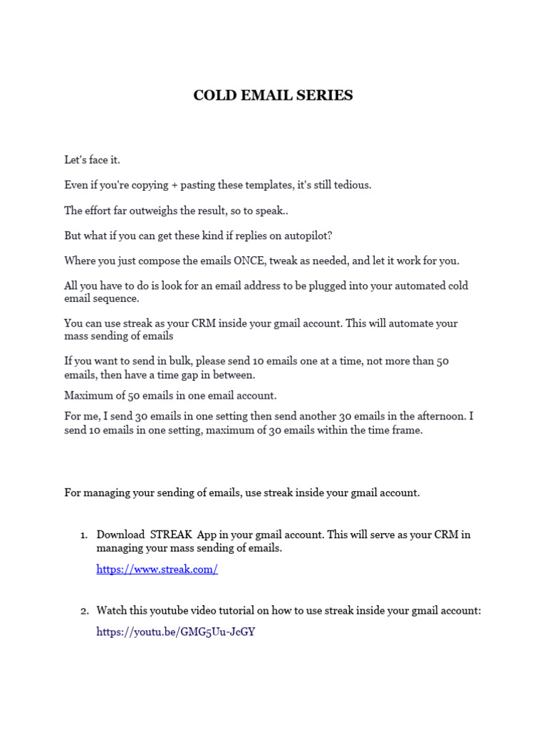How To Get Clients Through Cold Email | PDF | Gmail | Cyberspace
