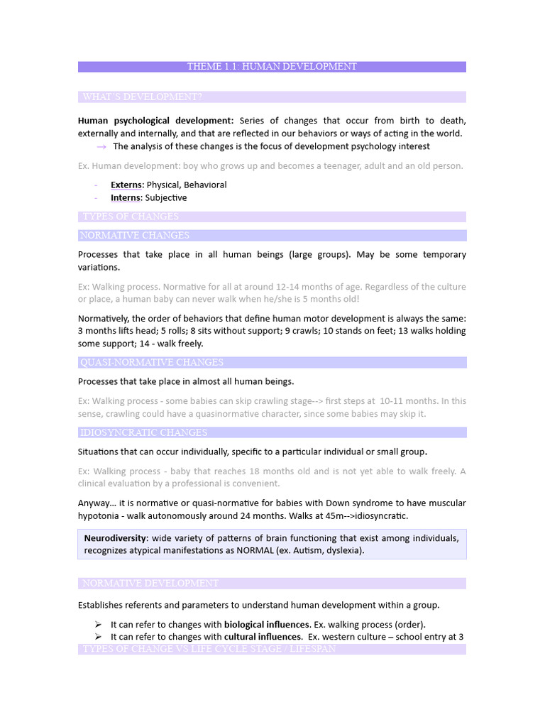 Theme 1 Human Development | PDF | Developmental Psychology | Child Development