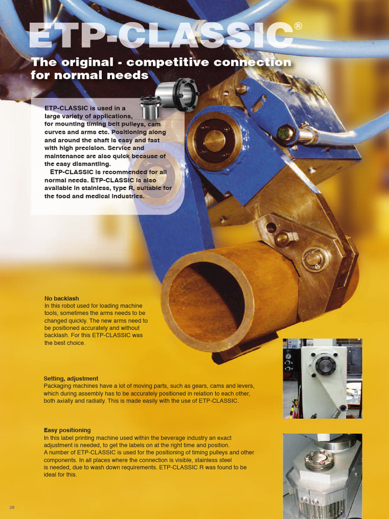 Etp Classic Product Sheet | PDF | Screw | Machines
