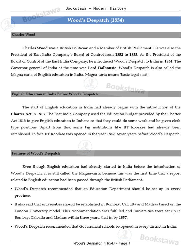 Woods Despatch - 11825814 - 2023 - 05 - 25 - 10 - 54 | PDF | South Asia