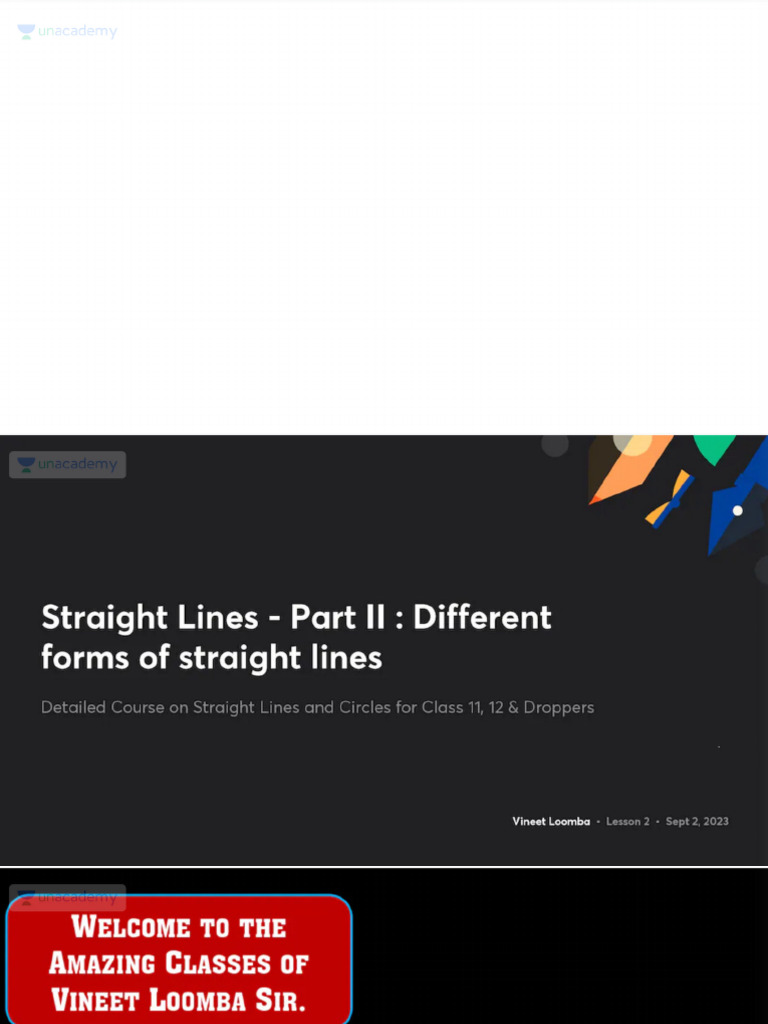 Straight Lines Part II Different Forms of Straight Lines With Anno | PDF