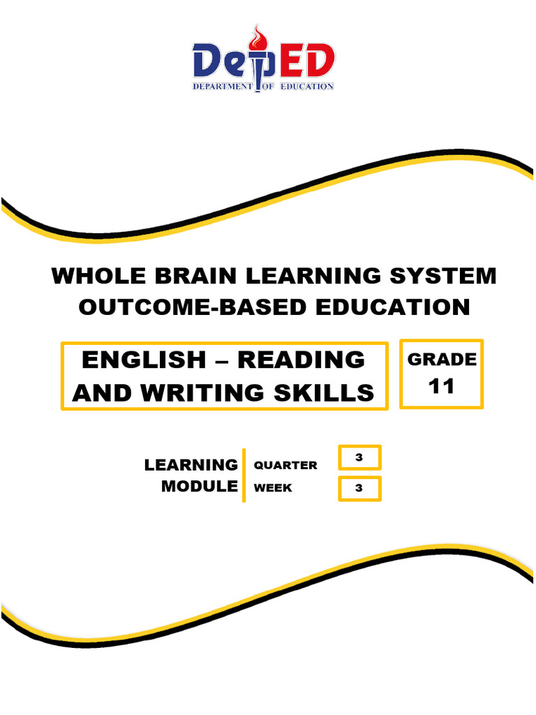 English SHS Reading and Writing Q3W3 | PDF | Analogy | Causality