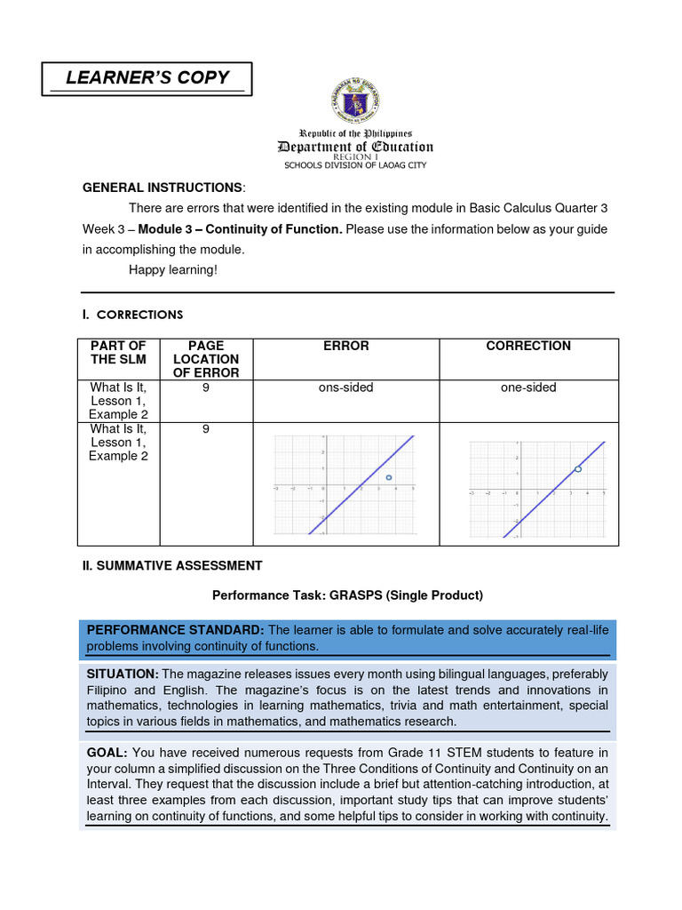 Assessment-Basic-Calculus Q3 Week3 | PDF | Mathematics | Function (Mathematics)