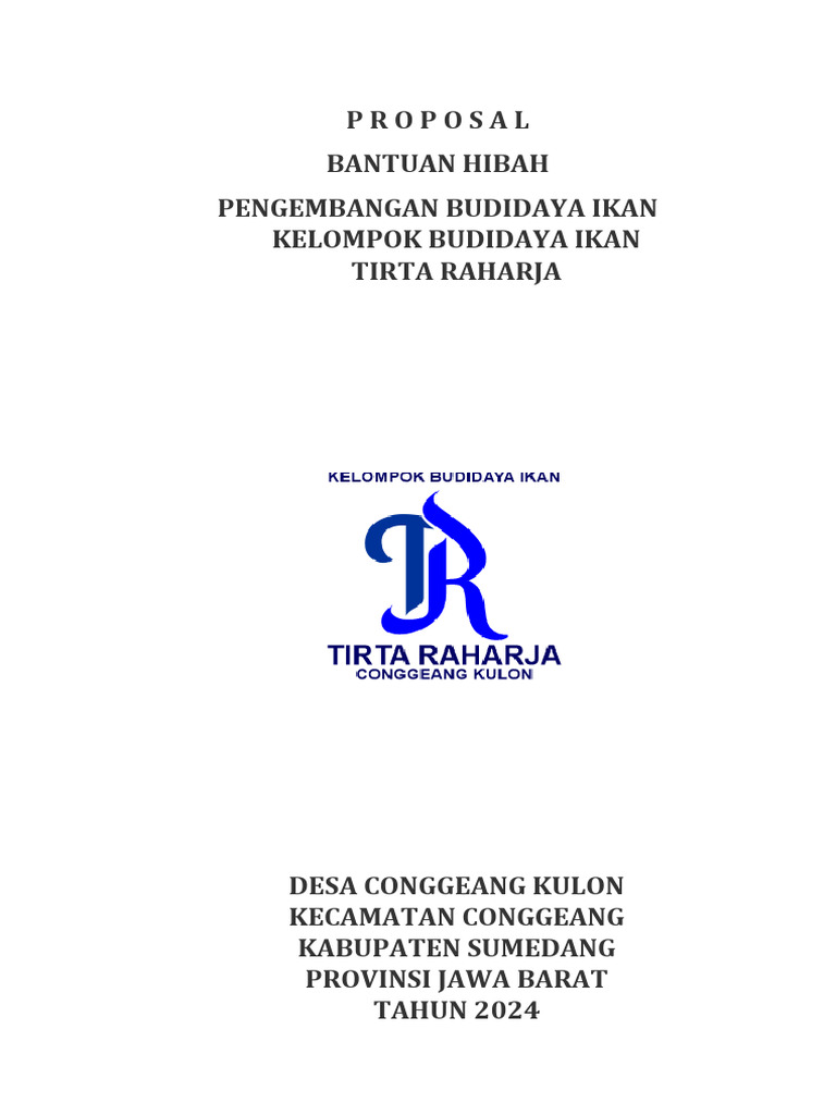 Proposal Perikanan Tirta Raharja | PDF