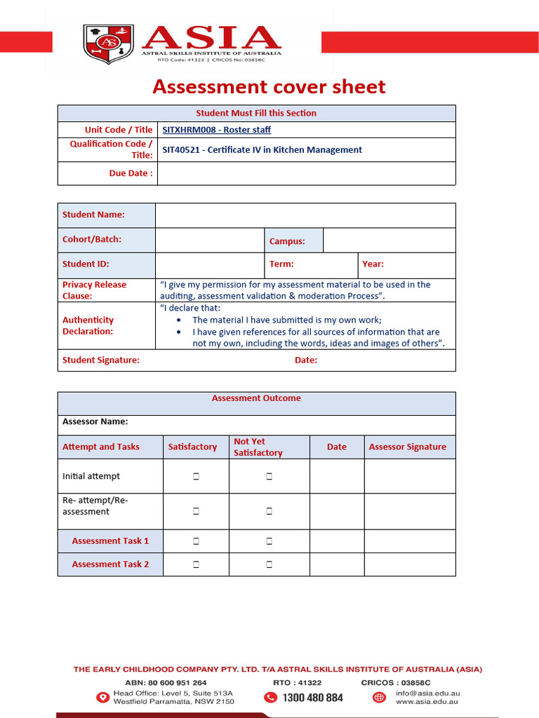 SITXHRM008 Student Assessment Tasks | PDF | Overtime | Plagiarism