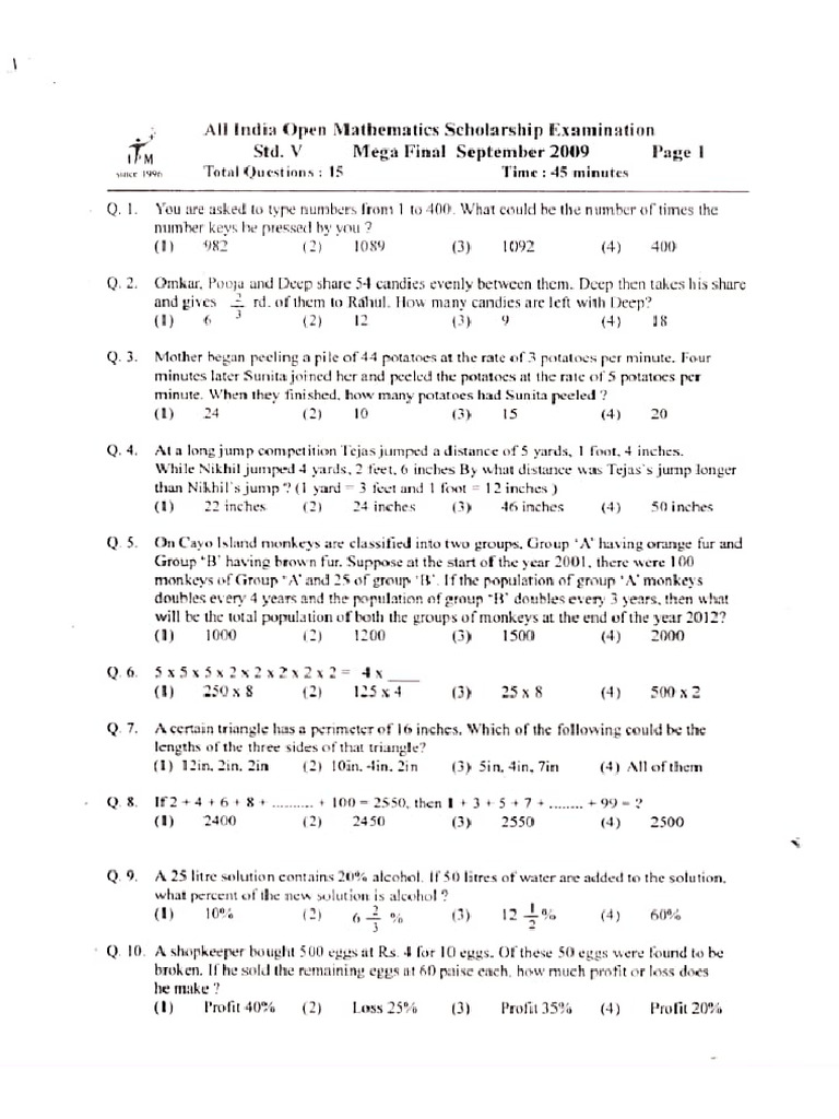 Ipm Mega Final - 2009 | PDF