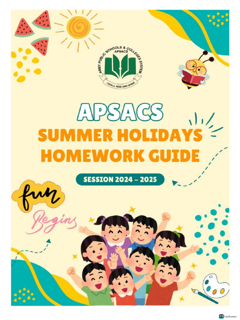 APSACS Holiday Homework Guide Session 2024 2025 Warm Region | PDF