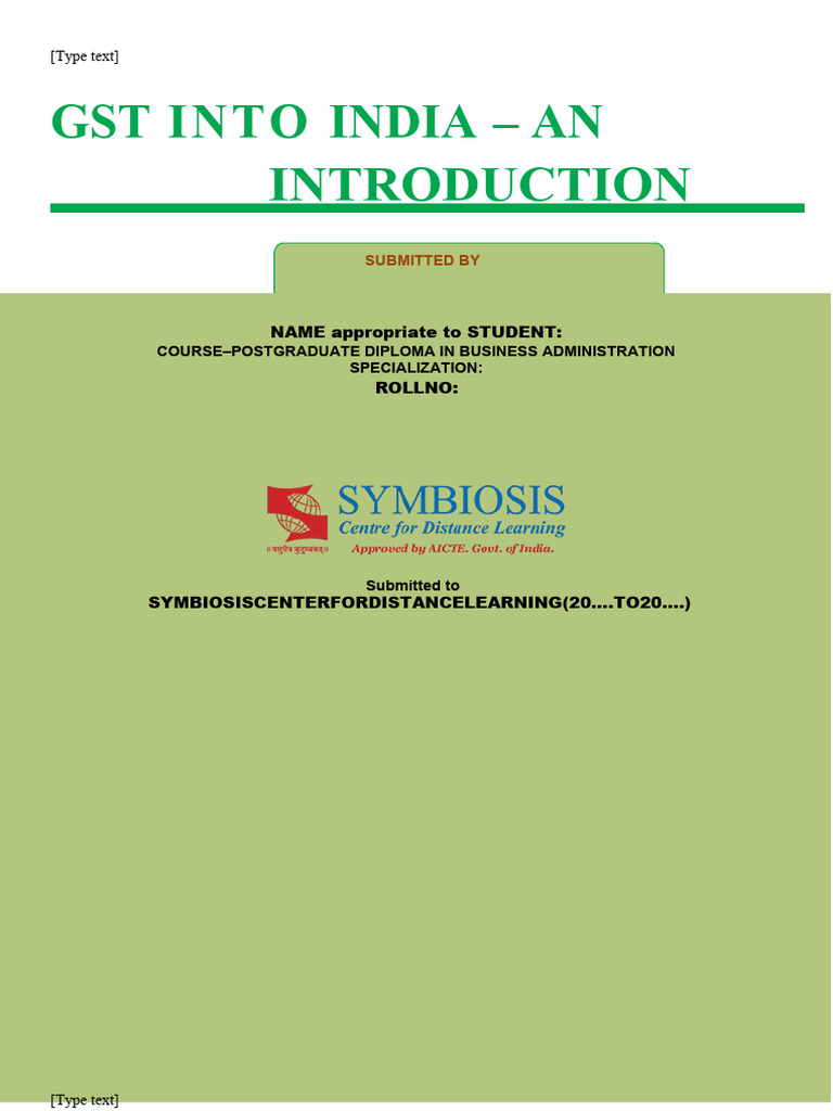 1.introduction To GST | PDF | Taxes | Value Added Tax