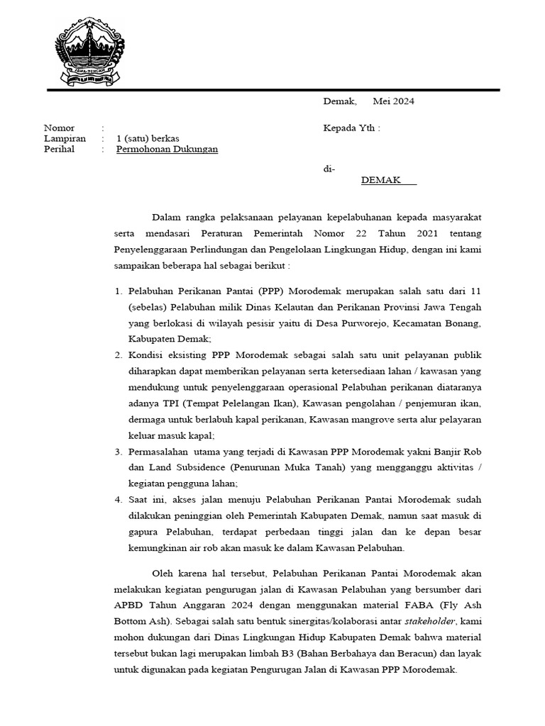 Dukungan Peninggian PPP Morodemak | PDF