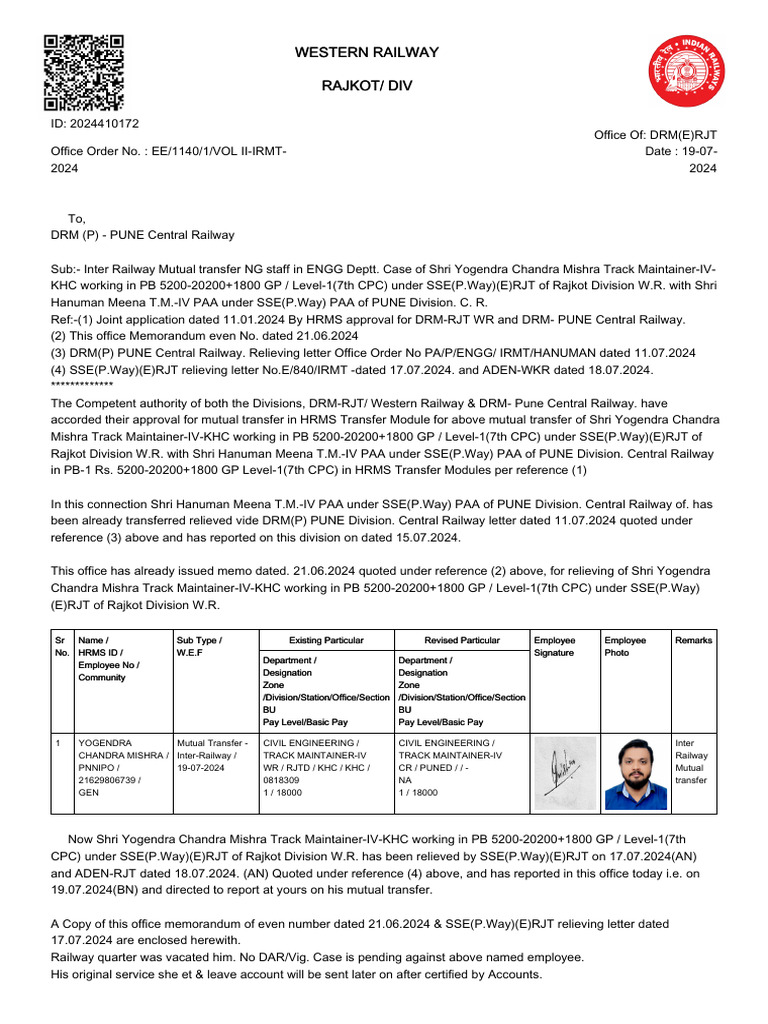 IRMT YOGENDRA CHANDRA MISHRA RJT Pune | PDF