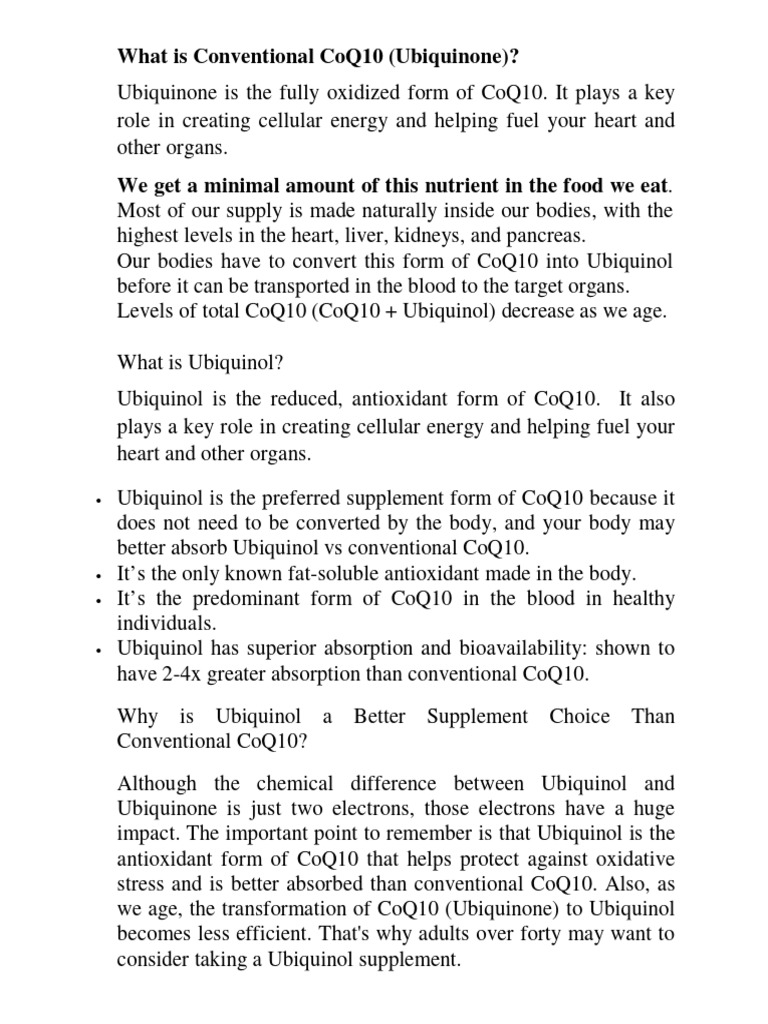 What Is Conventional CoQ10 | PDF | Adenosine Triphosphate | Heart