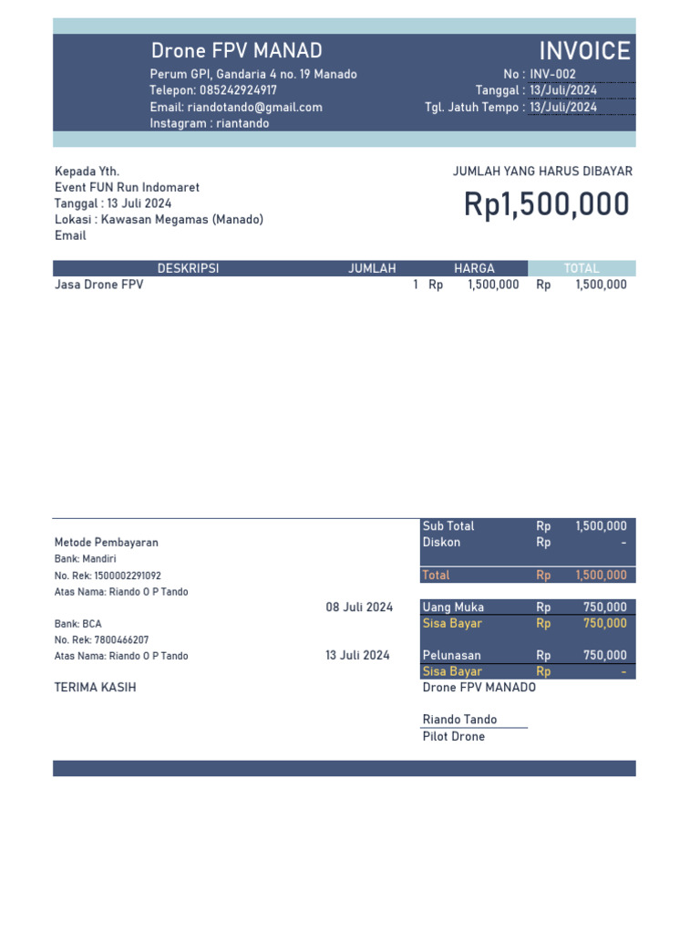 Invoice Drone FPV | PDF