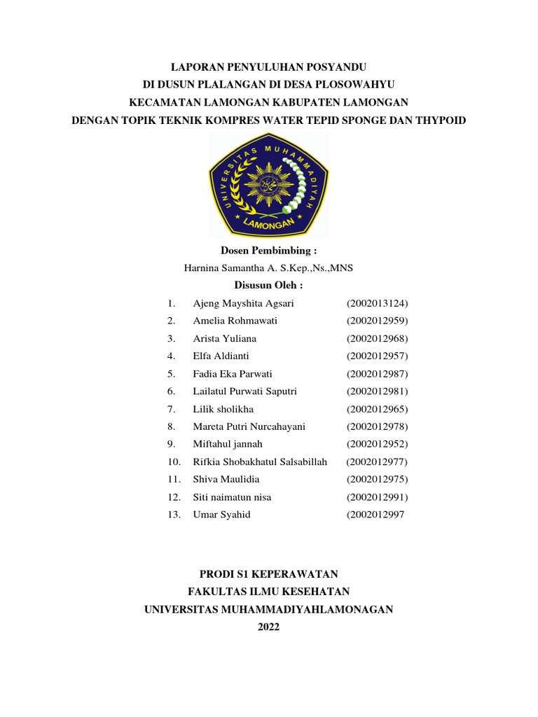 Kelas 5a - Penyuluhan Plalangan - Teknik Kompres Water Tepid Sponge Dan ...