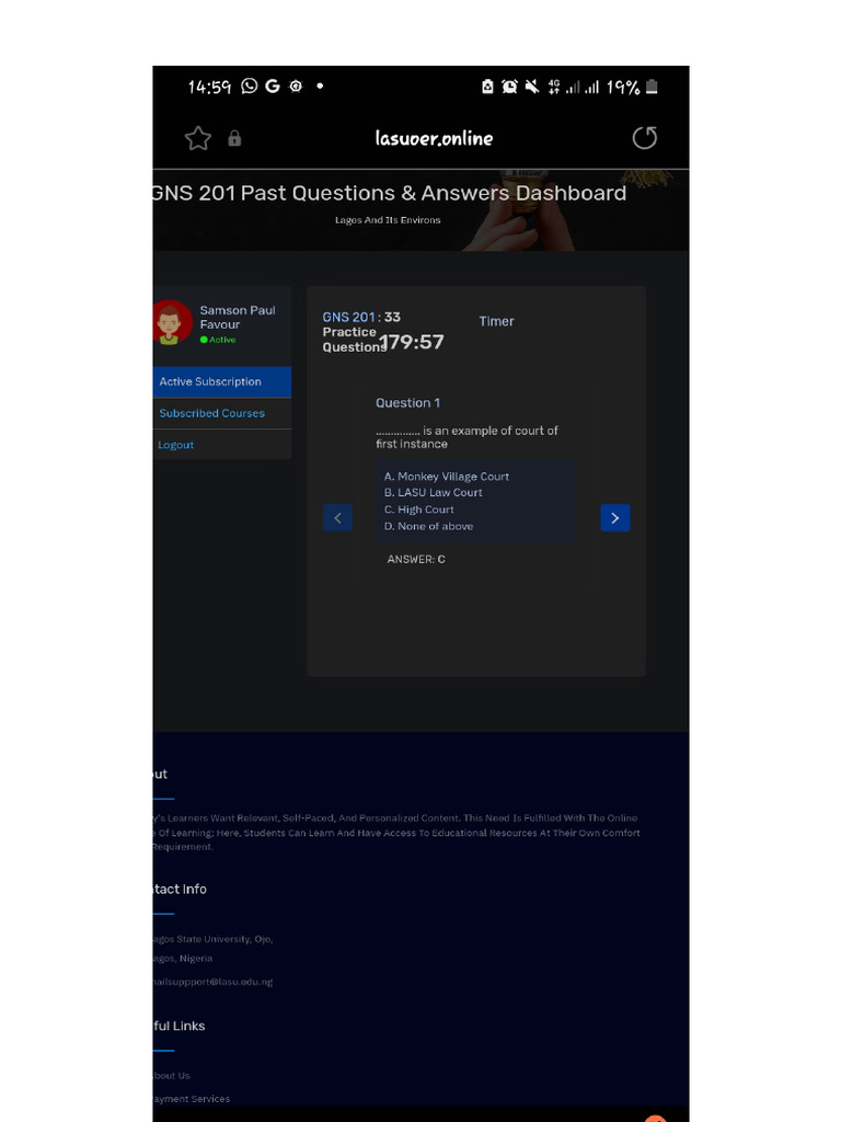 GNS 201 - Oer (Past Questions) Dark Mode | PDF