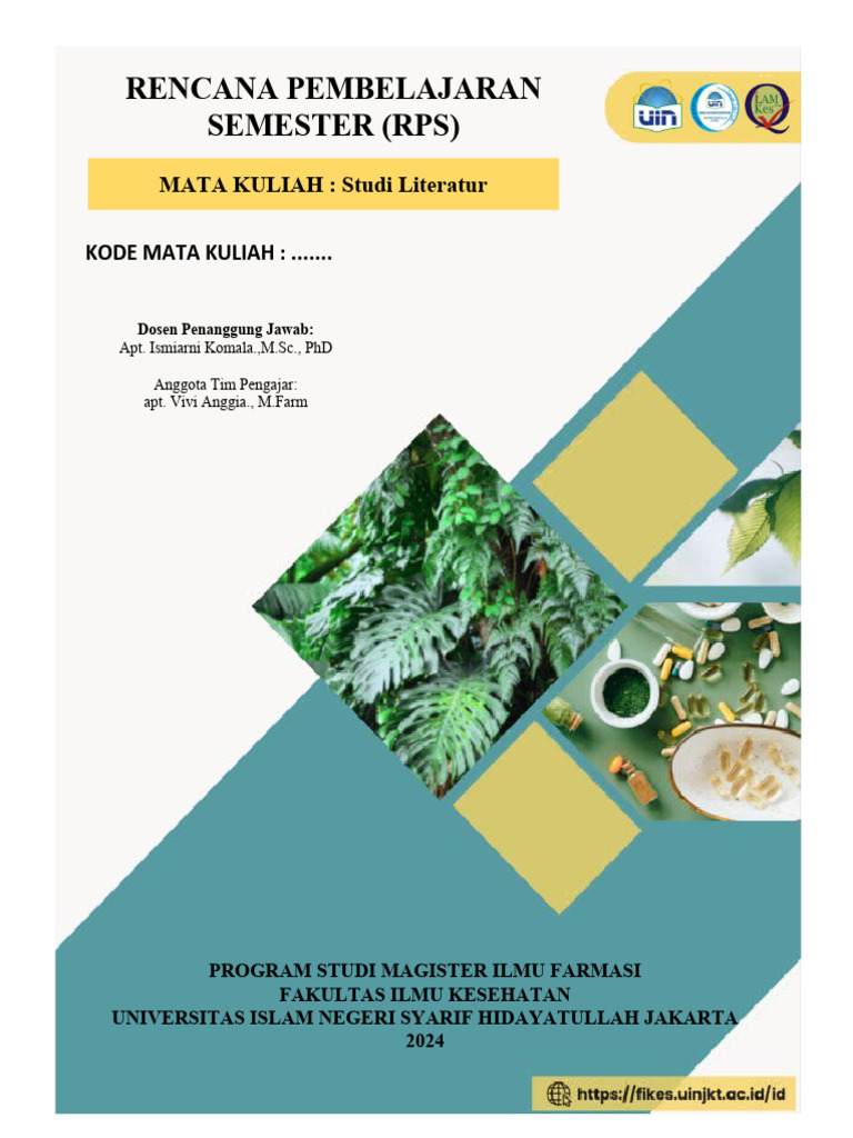 RPS Studi Literatur Magister Farmasi | PDF | Seni | Sains & Matematika