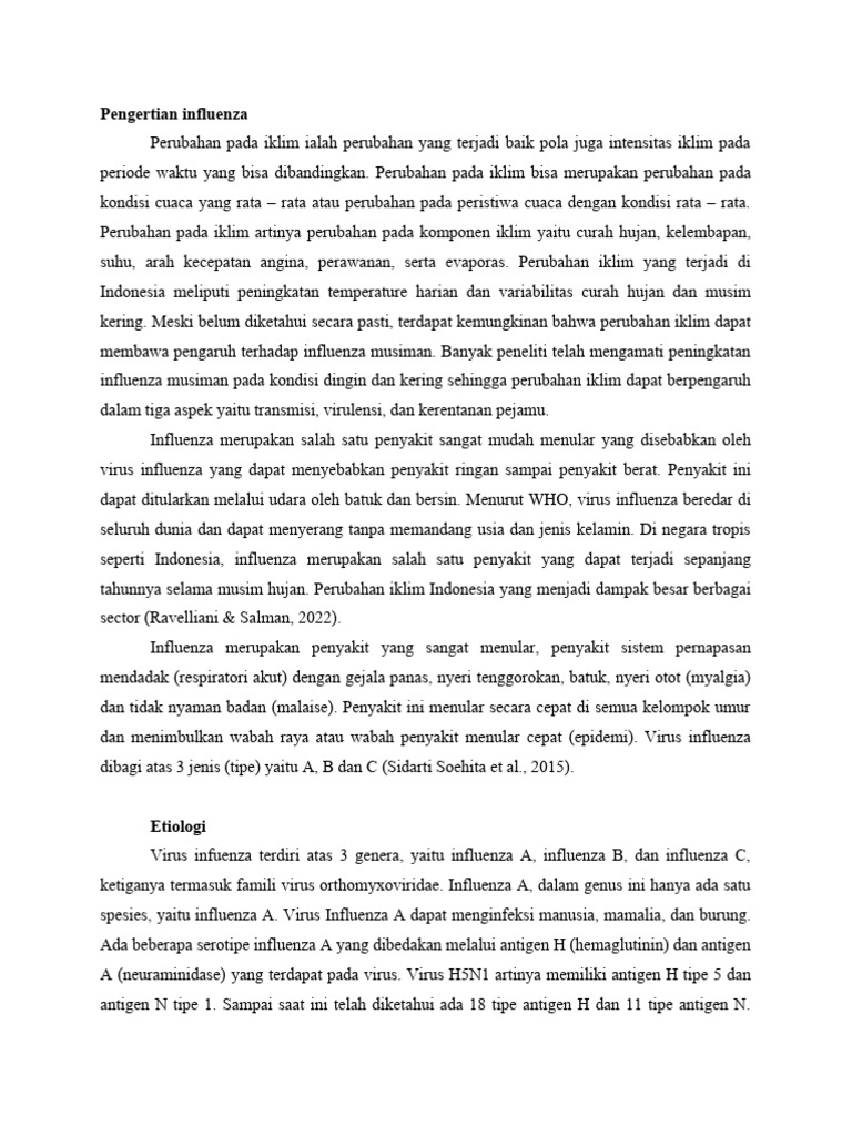 Pengertian Influenza | PDF