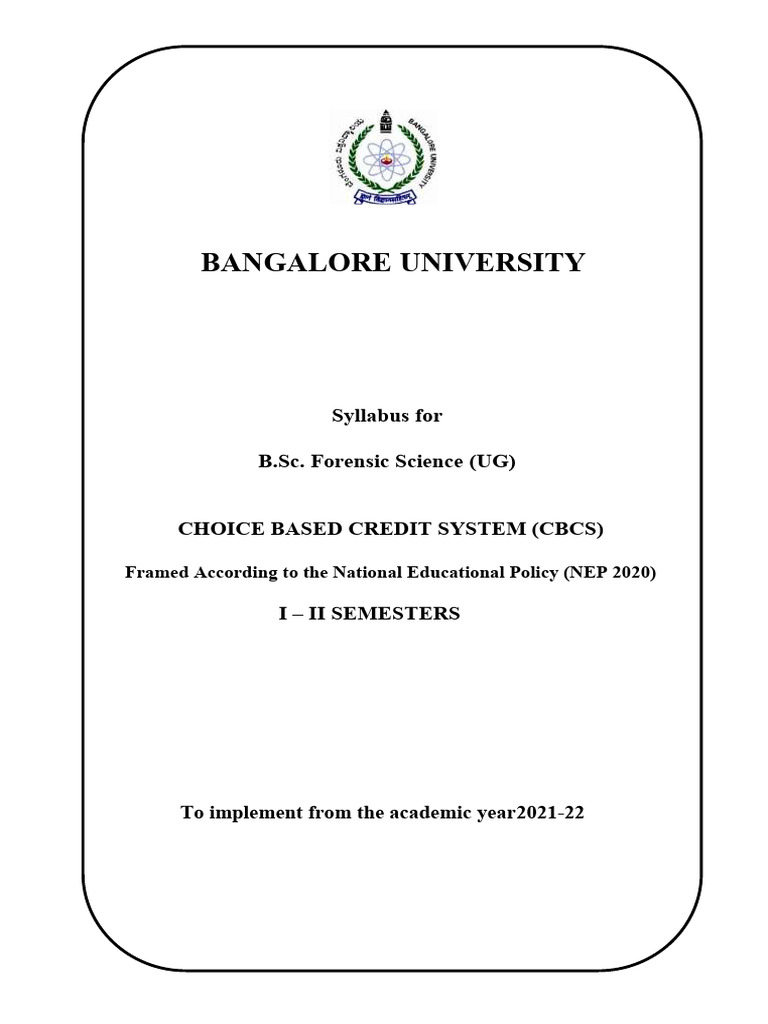 NEP Syllabus Forensic Science 16102021 | PDF | Chemical Bond | Forensic ...