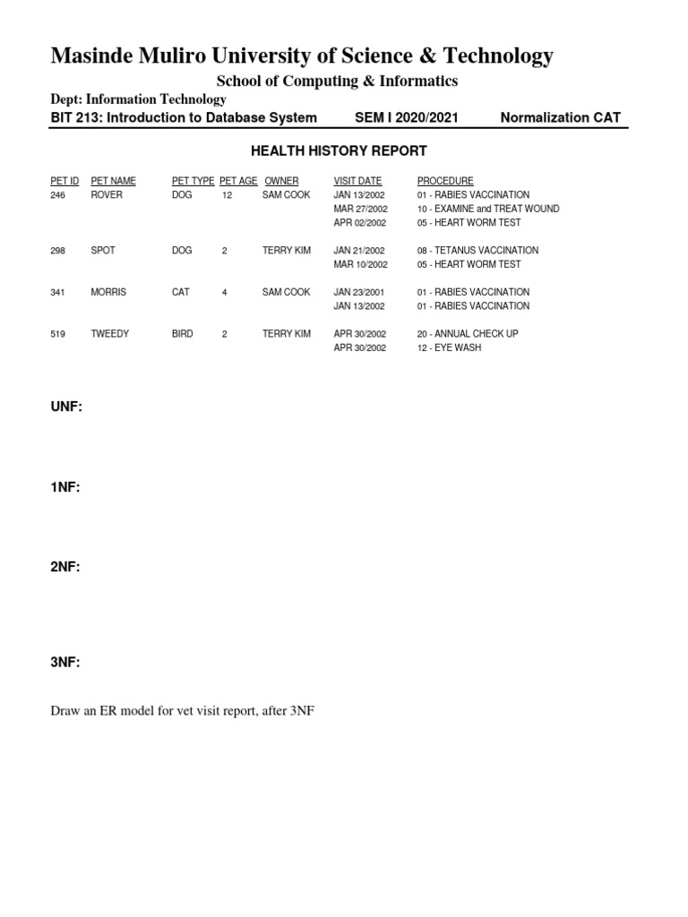 Database System Nomalization Questions | PDF | Data Management ...