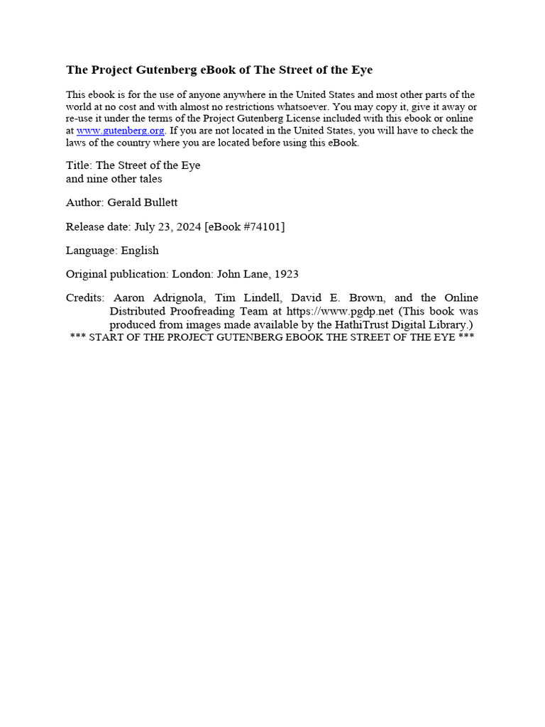 The Project Gutenberg Ebook of | PDF | Project Gutenberg