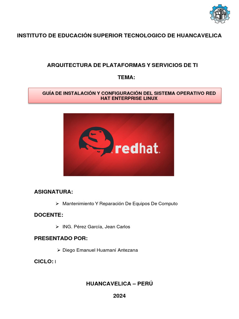 Guía de Instalación y Configuración Del Sistema Operativo Red Hat Enterprise Linux | PDF ...