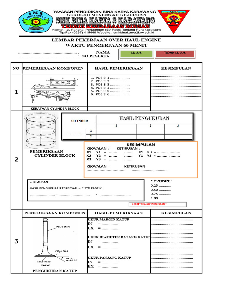 Job Sheet Sistem Rem Rev 2020 | PDF