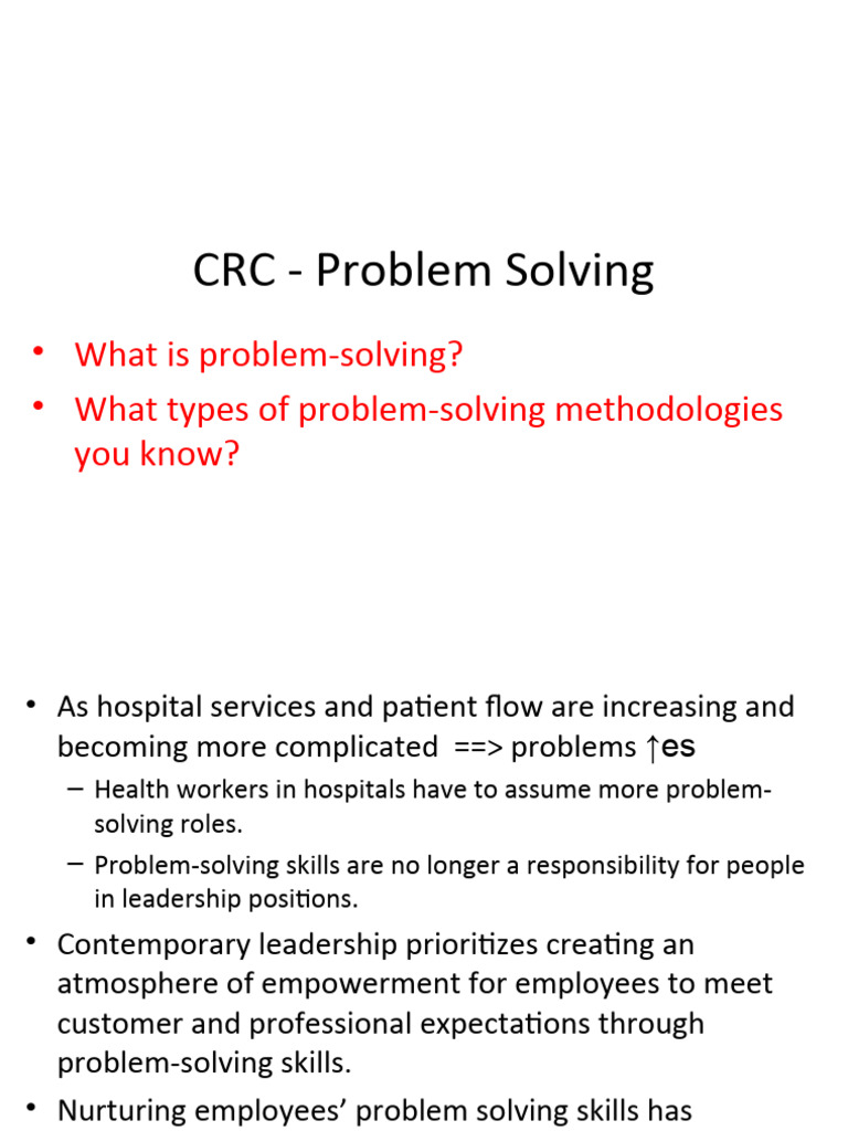 CRC-5Problem Solving | PDF | Behavior | Leadership