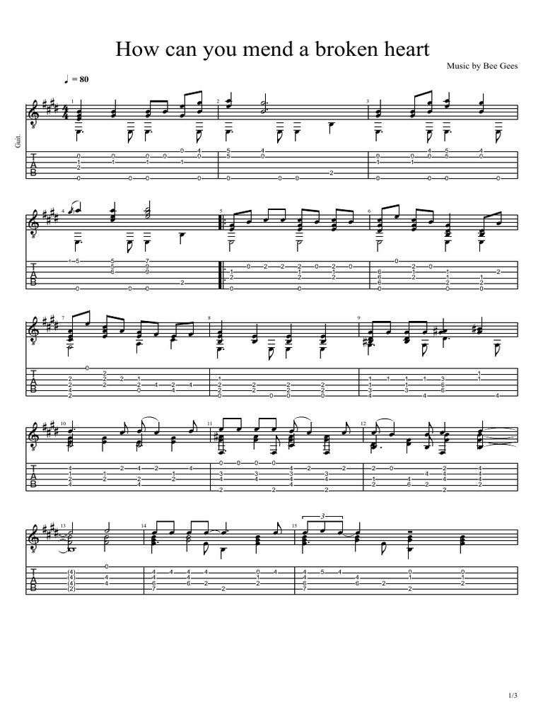 How to Mend a Broken Heart: Sheet Music | PDF | Songs Written | Song ...