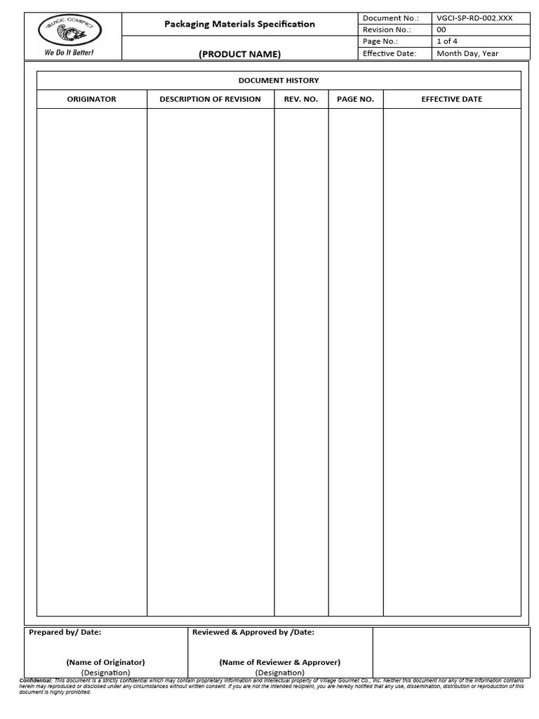 TS - Packaging Form | PDF | Trade Secret