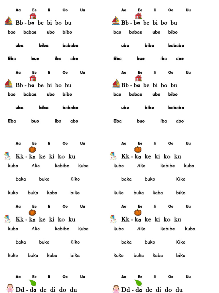 Aa Ee Ii Oo Uu - PDF Gaha | PDF