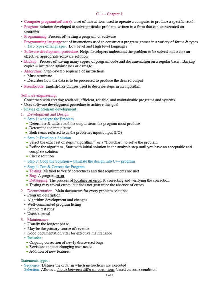 C++ - Chapter 1 -1 | PDF | Computer Program | Programming