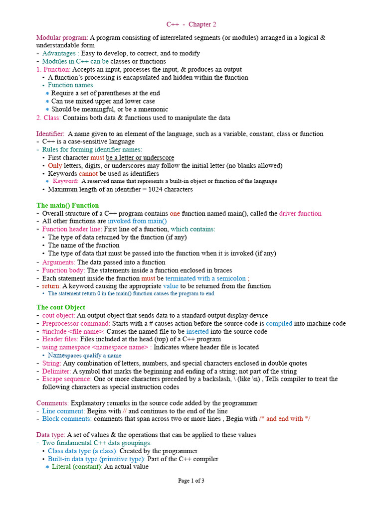 C Chapter 2 Pdf Data Type Boolean Data Type